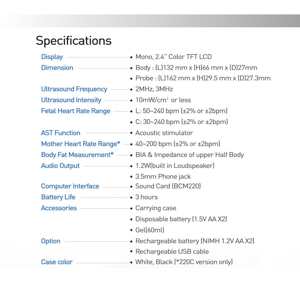 GEA Medical | BT-220L BISTOS HI-Bebe S Fetal Doppler